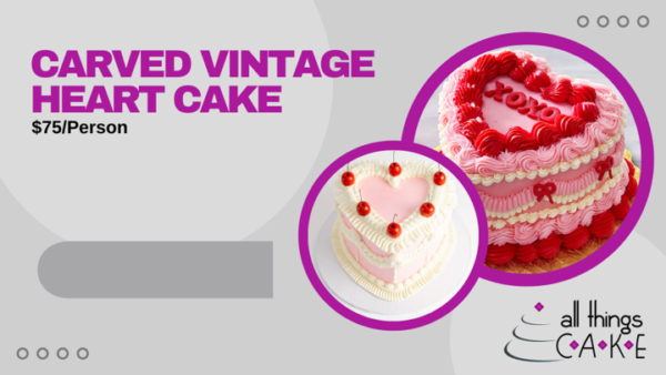Valentine Vintage Heart Cake - All Things Cake
